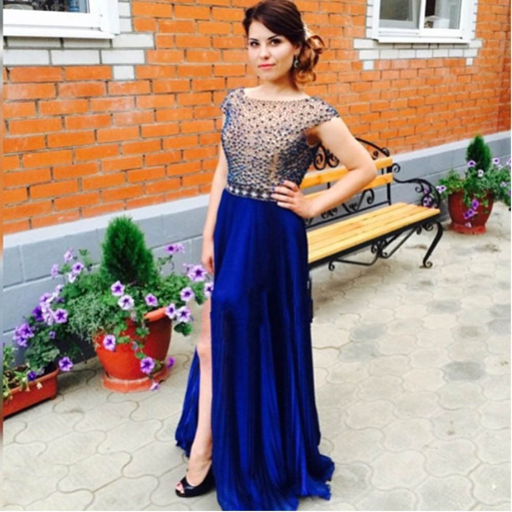 Royal Blue Prom Dress,royal Blue Prom Dress,silver Beaded Formal Gown ...